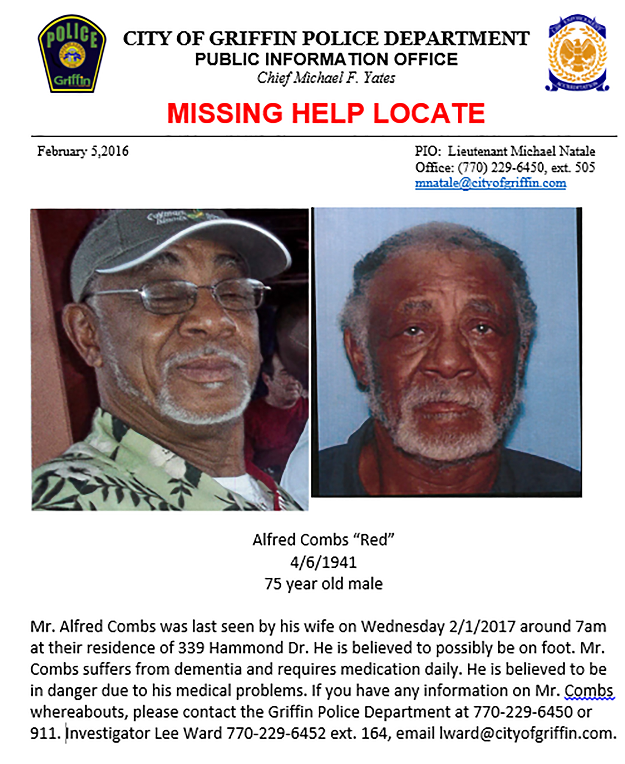 GPD, SCSO searching for missing elderly man – The GRIP